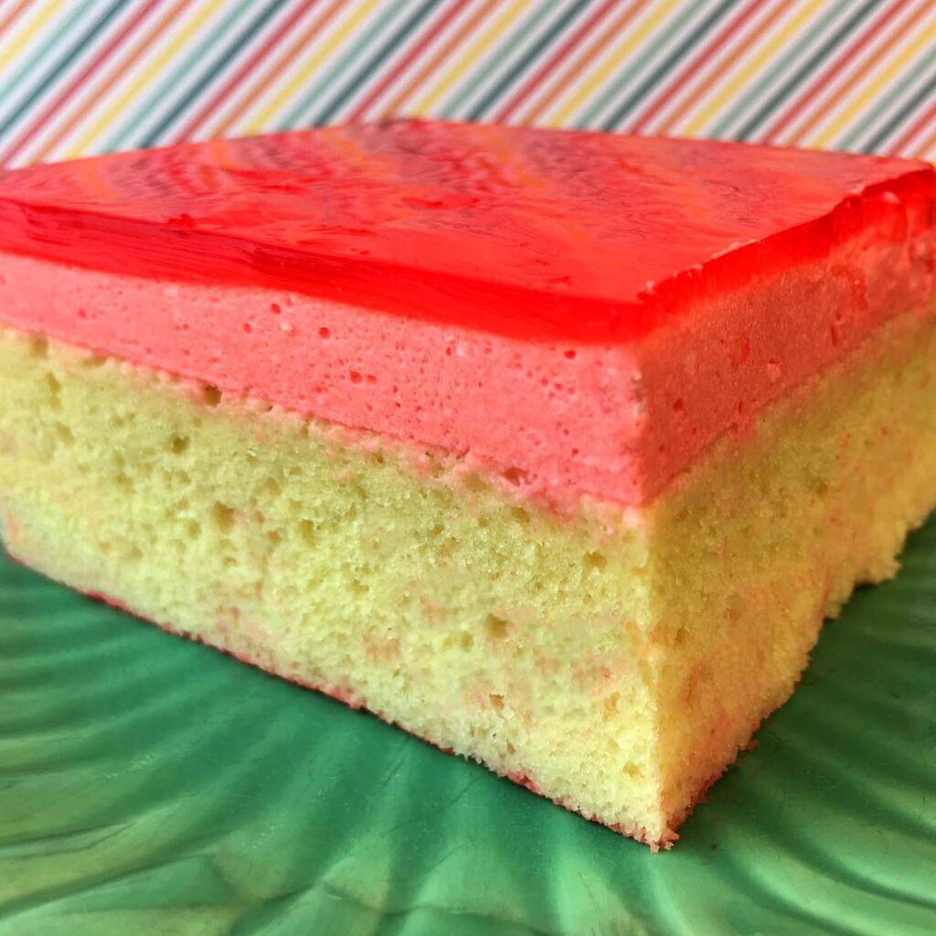 Low Carb Keto Strawberry Jello Layer Cake - Resolution Eats